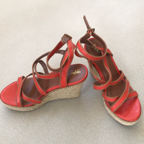 Mossimo Supply Co. | Shoes | Mossimo Orange Wedge Sandals 65 | Poshmark